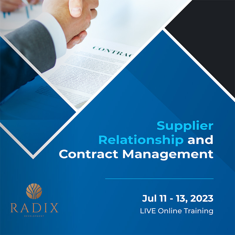 SUPPLIER RELATIONSHIP AND CONTRACT MANAGEMENT - Radix Development
